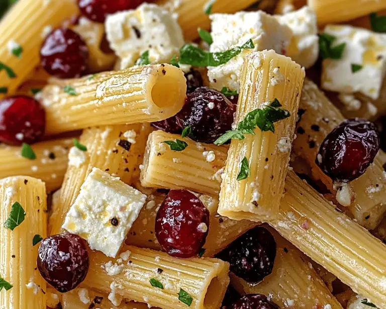 Feta & Cranberry Rigatoni Salad with Lemon Vinaigrette – Welcome Home