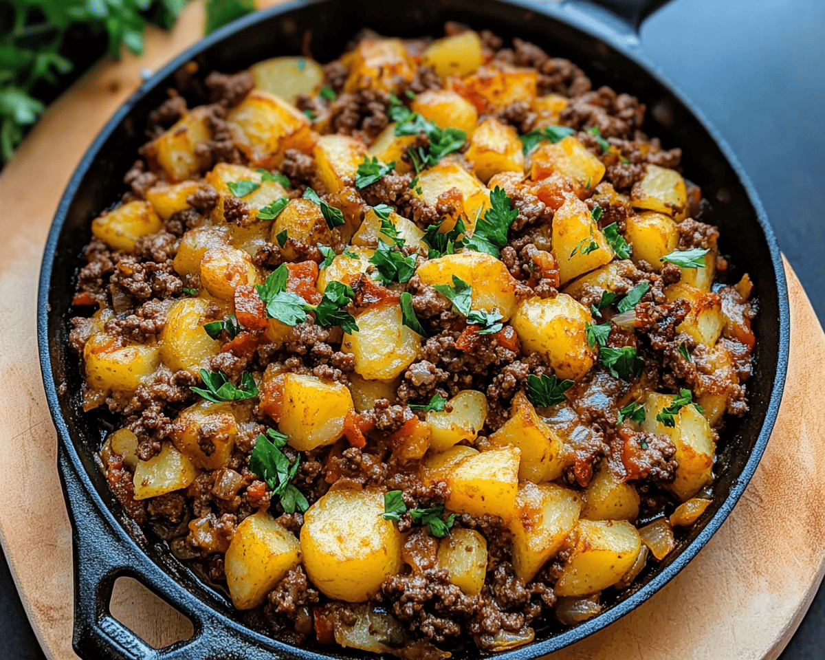 Loaded Ground Beef and Potatoes Skillet – Welcome Home