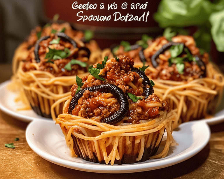 Creepy Spaghetti Worm Cups with Bolognese | Halloween Party Food ...