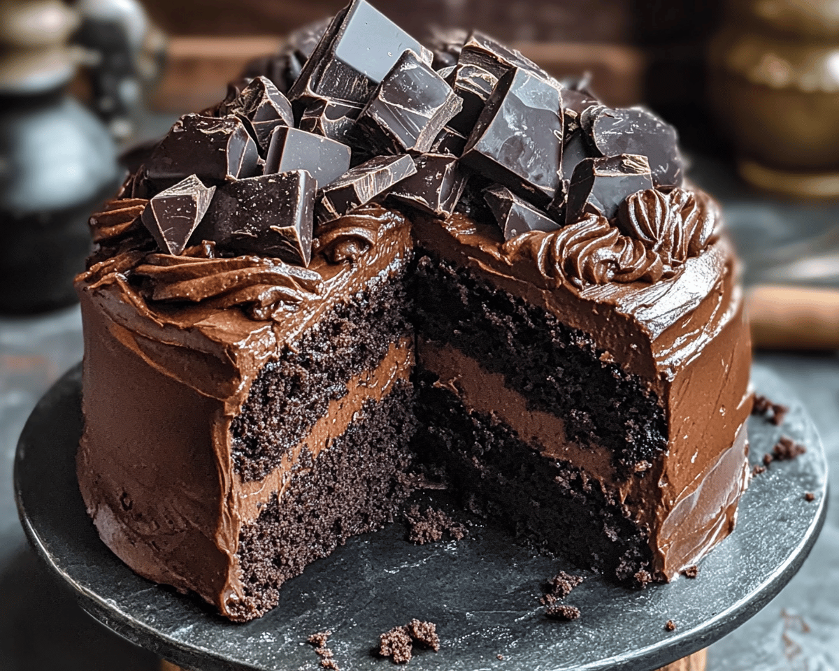 Dark Chocolate Lovers’ Dream | Mount Doom Cake Recipe – Welcome Home