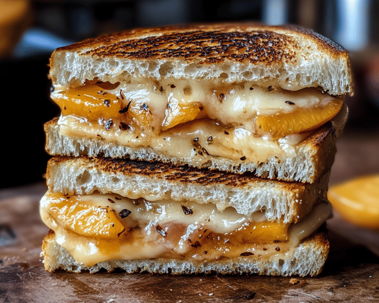 Sticky Grilled Cheese with Honey Peaches and White Cheddar – Welcome Home
